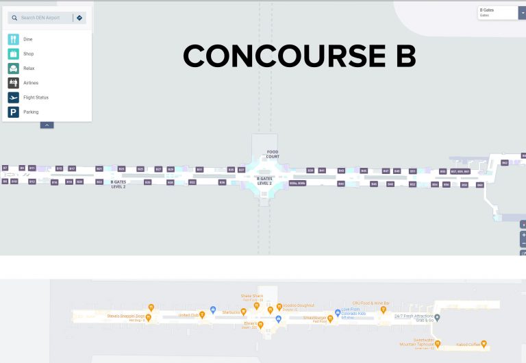 Terminals map at Denver Airport | DEN Concourse A - B - C