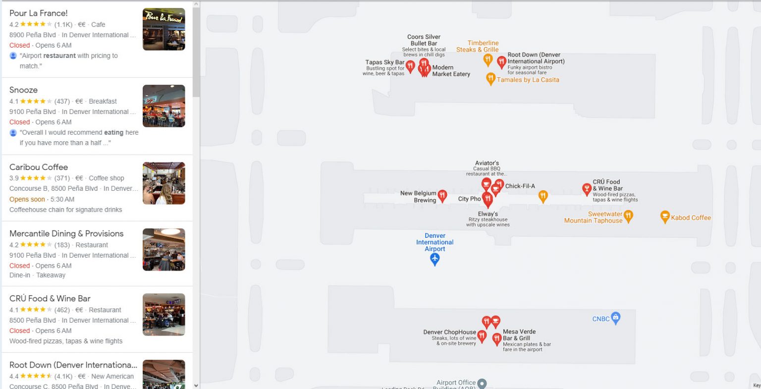 Restaurants and cafes Denver airport | DEN gate A, B, C