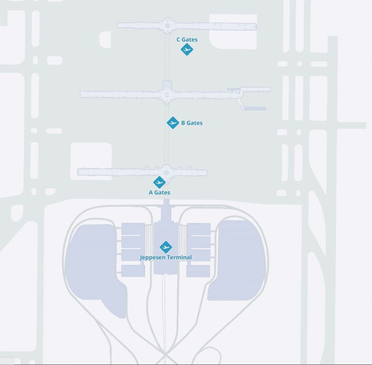 Terminals map at Denver Airport | DEN Concourse A - B - C