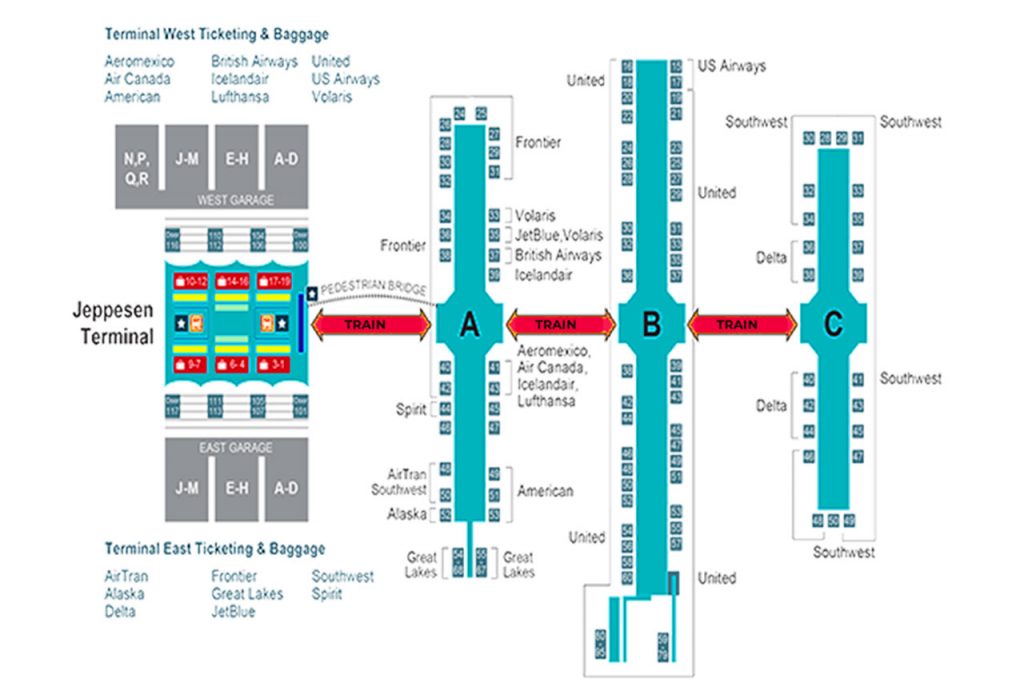 West Terminal map Denver airport