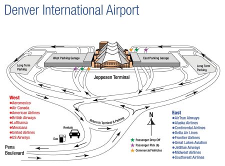 West Terminal map Denver airport